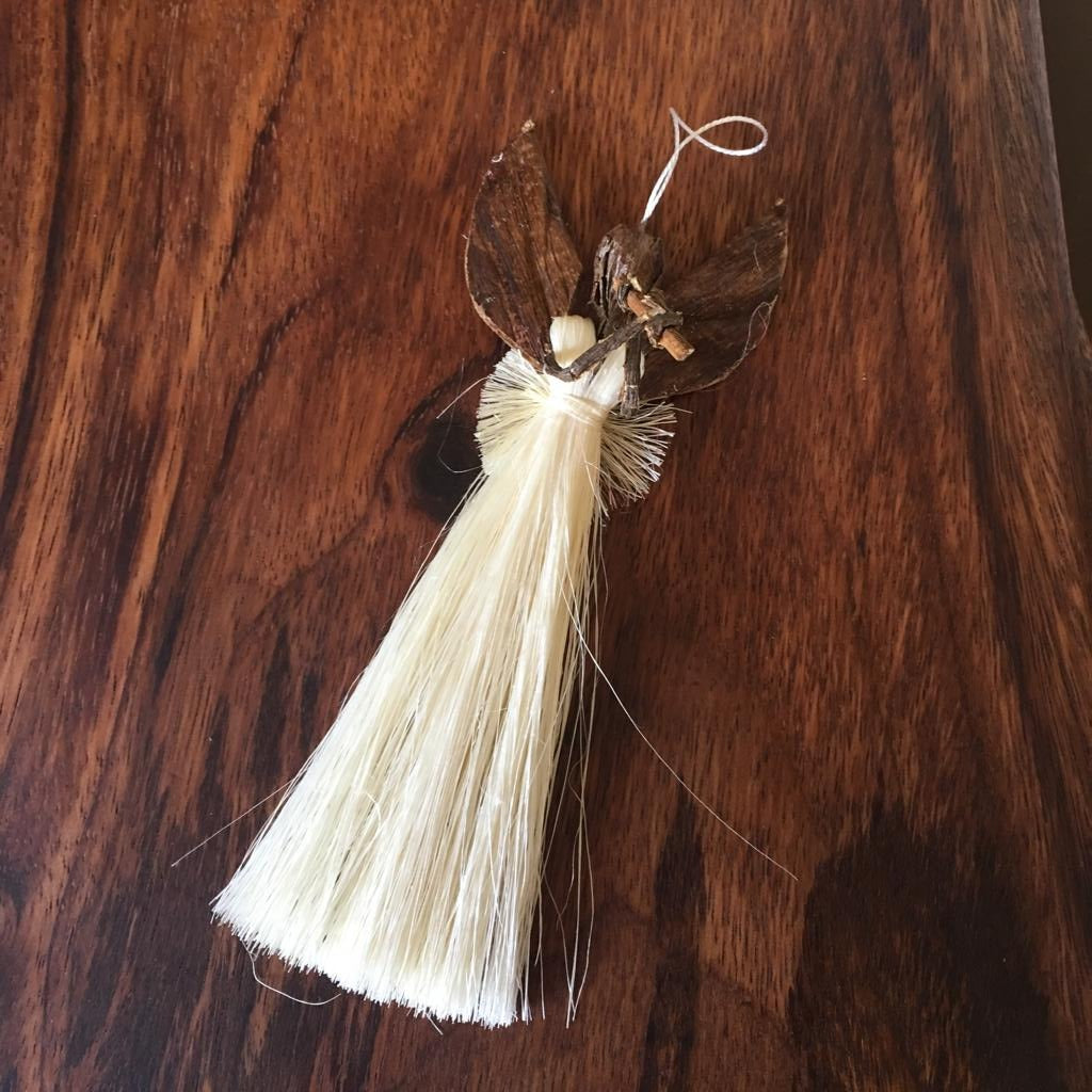 Raffia "Merry" Angel Ornaments